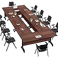 Amazon.com: HSHBDDM Folding Conference Table with Flip-Top Design, with Caster Rectangular ...
