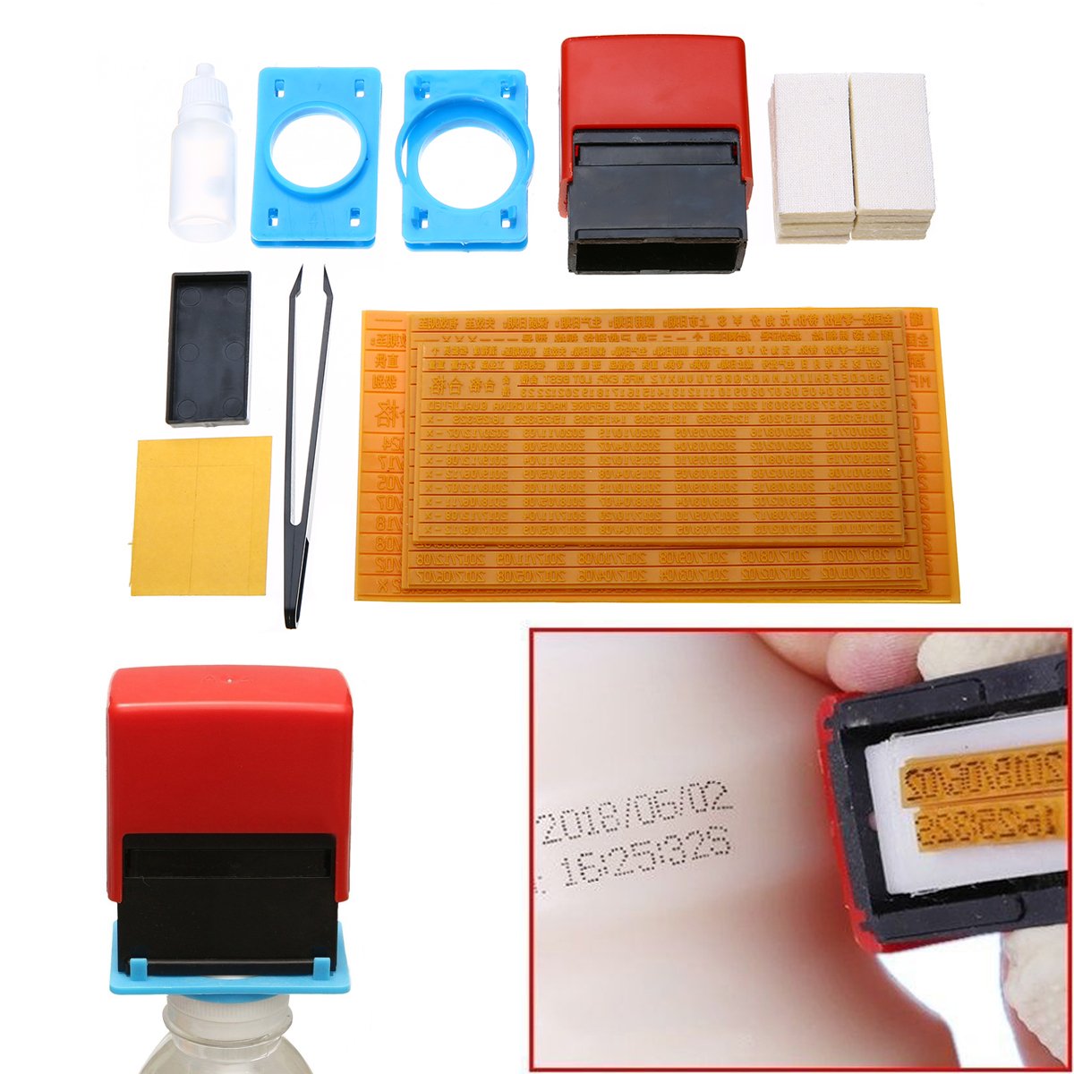 Industrial & Scientific Bottle Handheld Coding Tool Expiration Production Date Numbers Manual ...