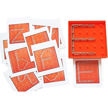 Amazon.com: Geoboard with Geometric Shape Pattern Cards - Matching ...