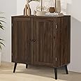Amazon.com: Hrooarem Sideboard Buffet Cabinet,Mid-centery Walnut ...