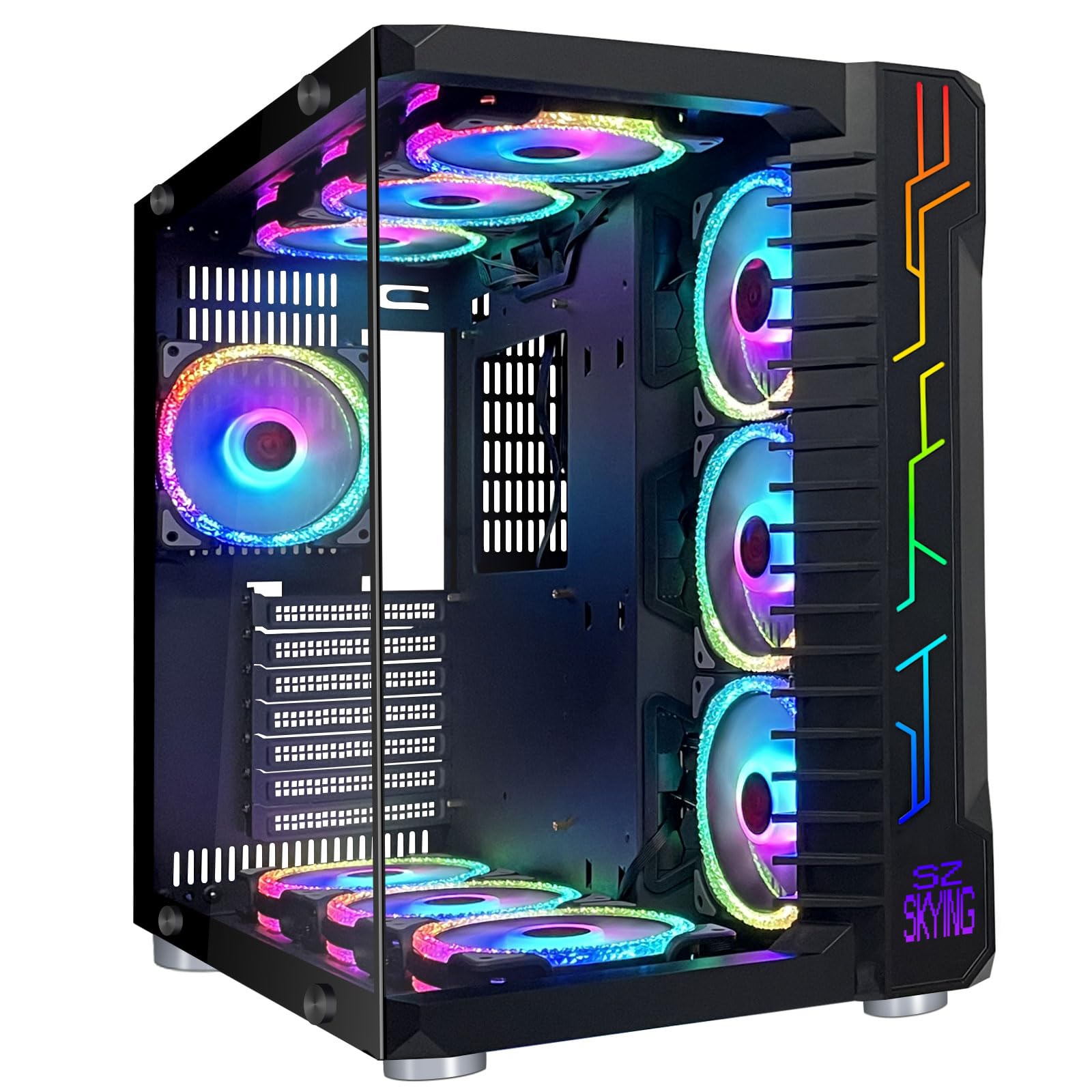 Mua Computer Gaming Case with 10PCS Fans ARGB, Mid Tower Case Airflow 3 ...
