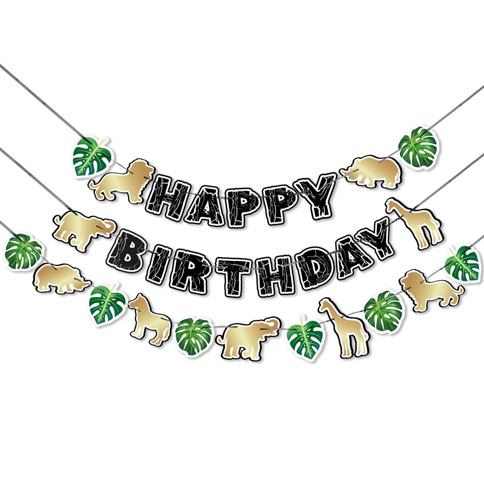 buy-wernnsai-gold-jungle-safari-happy-birthday-banner-jungle-animal