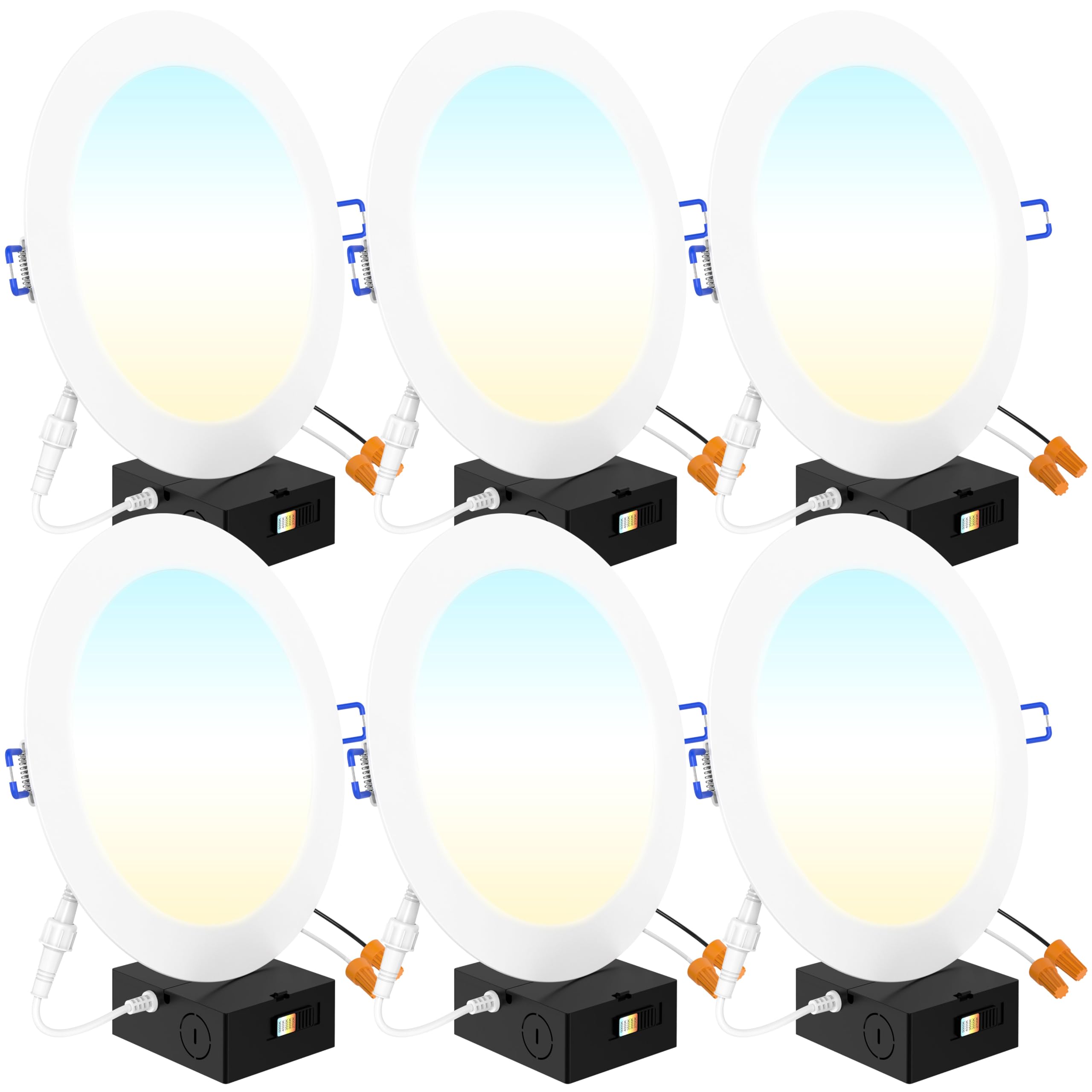 Sunco 8 Inch Ultra Thin LED Recessed Canless Smooth Trim Wafer Thin ...