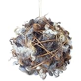 Amazon.com: Classic Refillable Wild Bird Nesting Ball - Natural Wool Nesting Material Dispenser ...