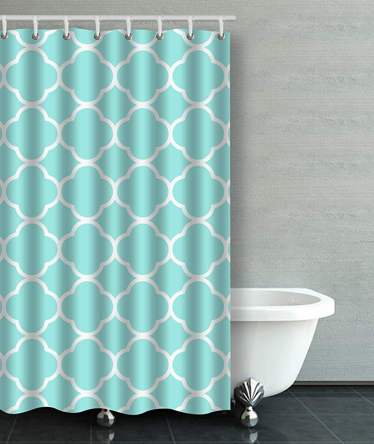 Teal Quatrefoil Pattern