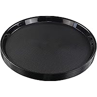 Amazon.com: Obstnny Black Plastic Serving Tray, 13.5" Round Food ...
