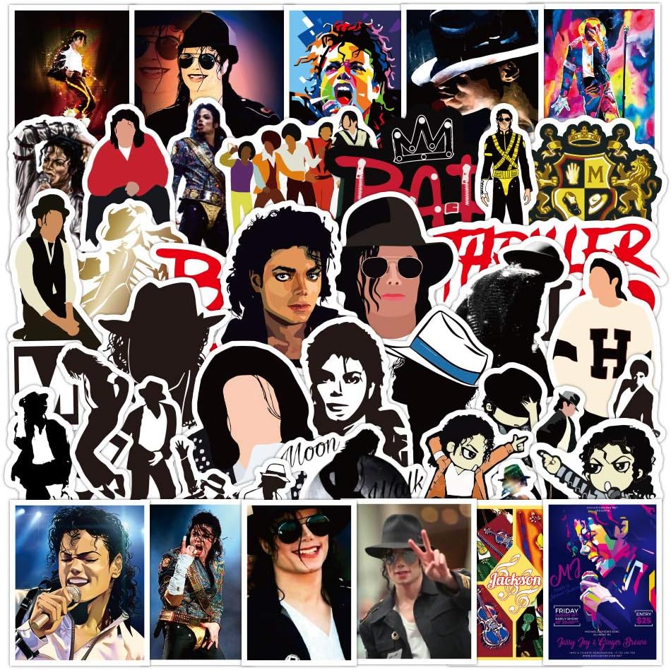 Amazon.com: 50 Pcs Classic Trendy Vinyl Singer Stickers for Michael ...