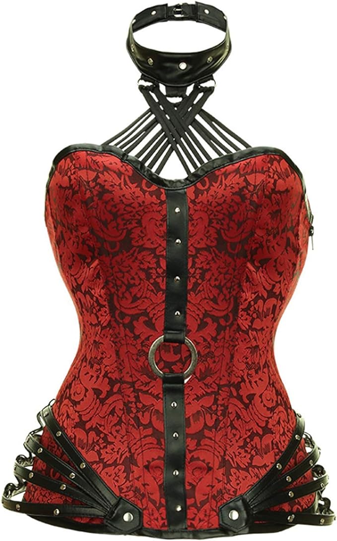 BIRAN-5 Women S Halter Corsage Gothic Corsage Breast Steampunk Full ...