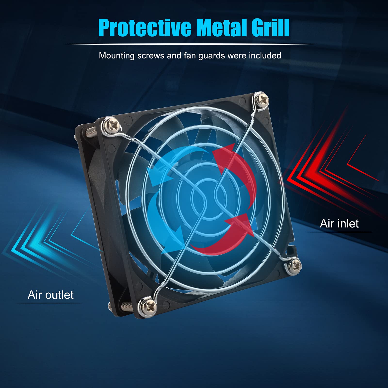 Mua 2-Pack 80mm x 25mm DC 12 Volt Fans 2-Pin Brushless Replacement ...