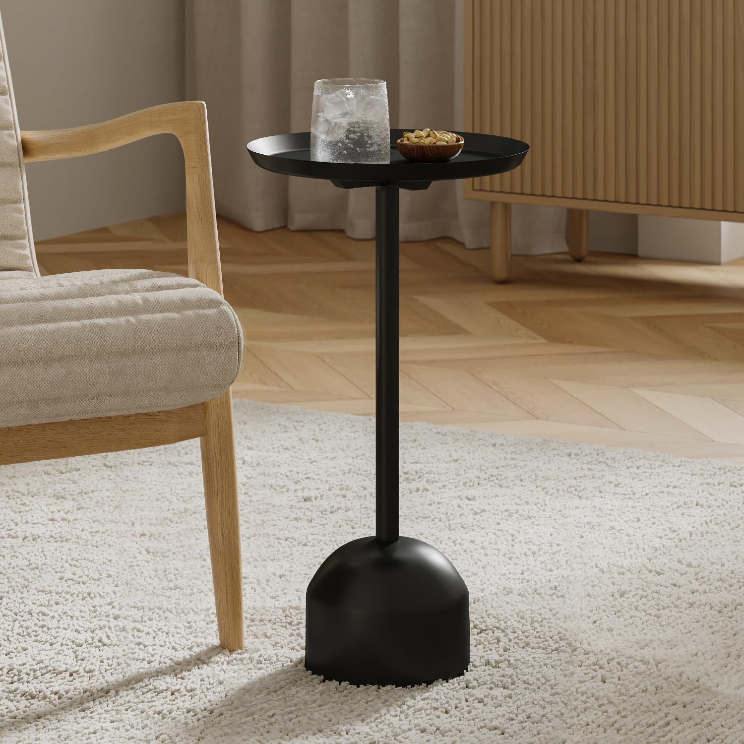 Round Metal Drink Table - Pedestal Drink Table - Modern Home, Bedroom ...