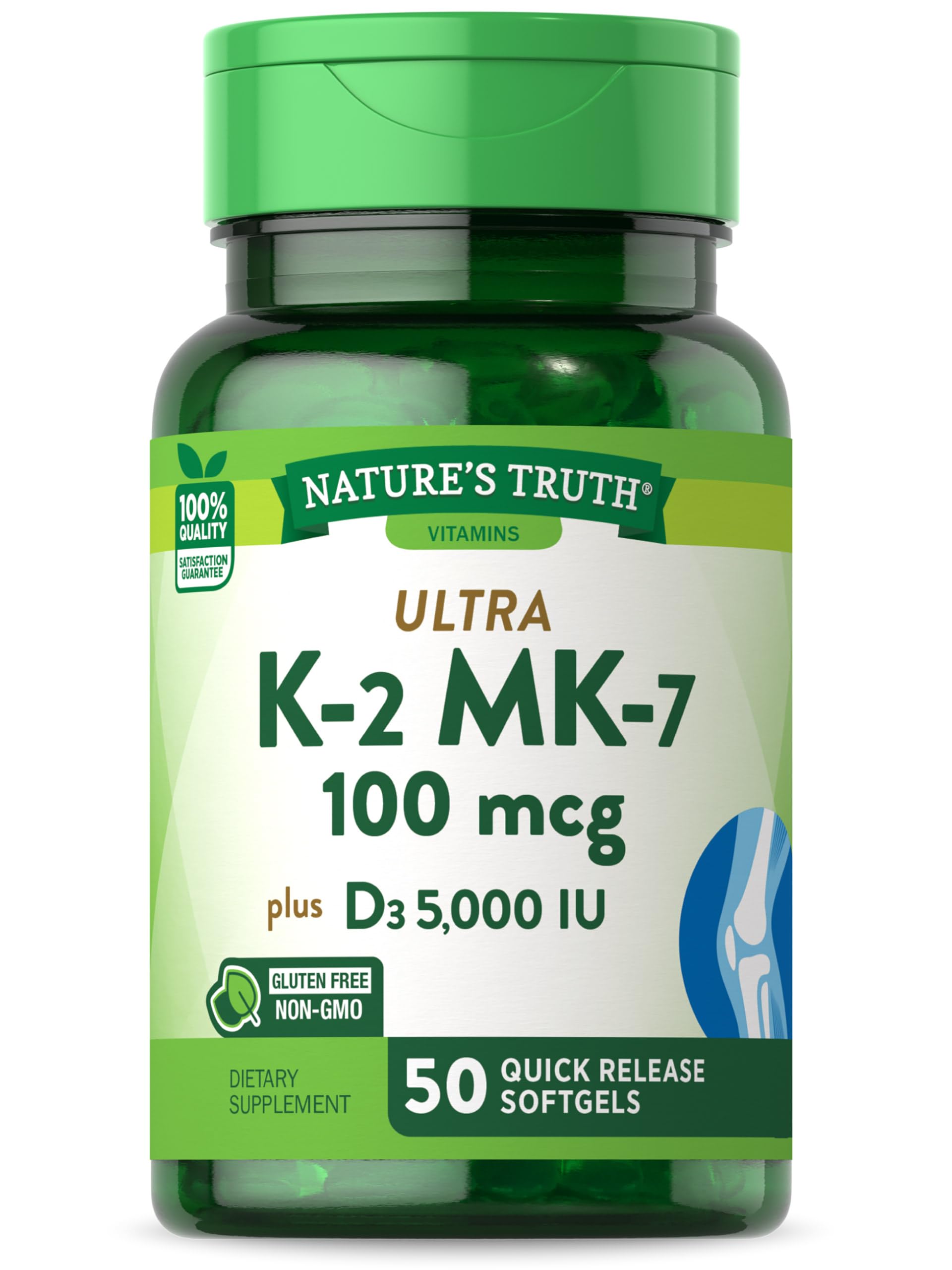 Mua Vitamin K2 MK7 Complex | 100 mcg | 50 Softgels | with Vitamin D3 ...