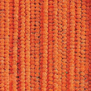 Buy ARCHIES Artificial Marigold Garland Flowers 5 Piece Orange (Pack of ...