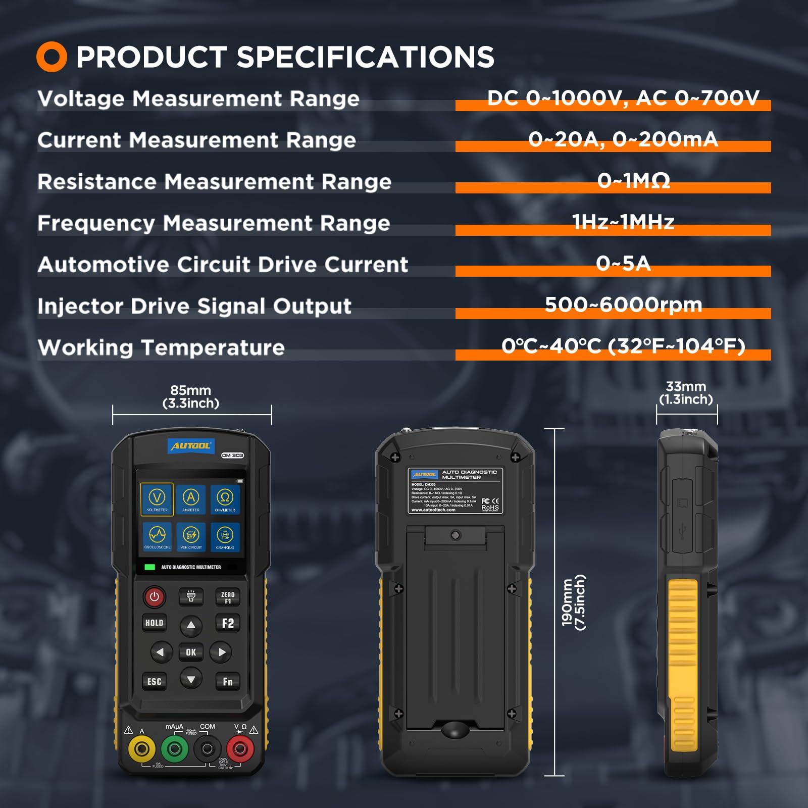 Mua AUTOOL Automotive Multimeter Oscilloscope TRMS, Digital Multimeter ...