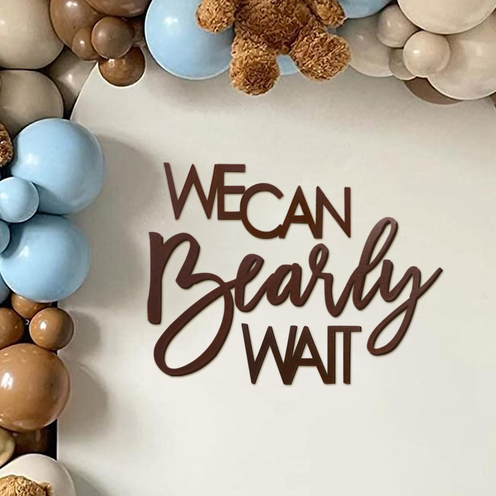 MASTRON We Can Bearly Wait Sign for Backdrop - Teddy Bear Themed Baby ...