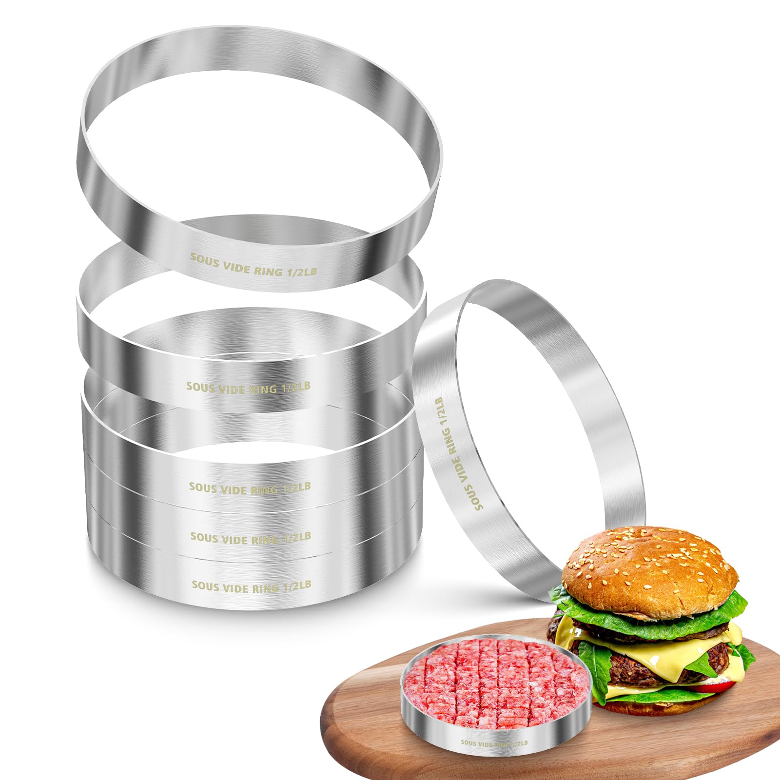 Sous Vide Hamburger Patties Cooking Rings for Immersion Circulator ...