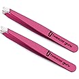 Amazon.com : Tweezer Guru Slant Eyebrow Tweezers for Women & Men - 2pc Precision Tweezers for ...