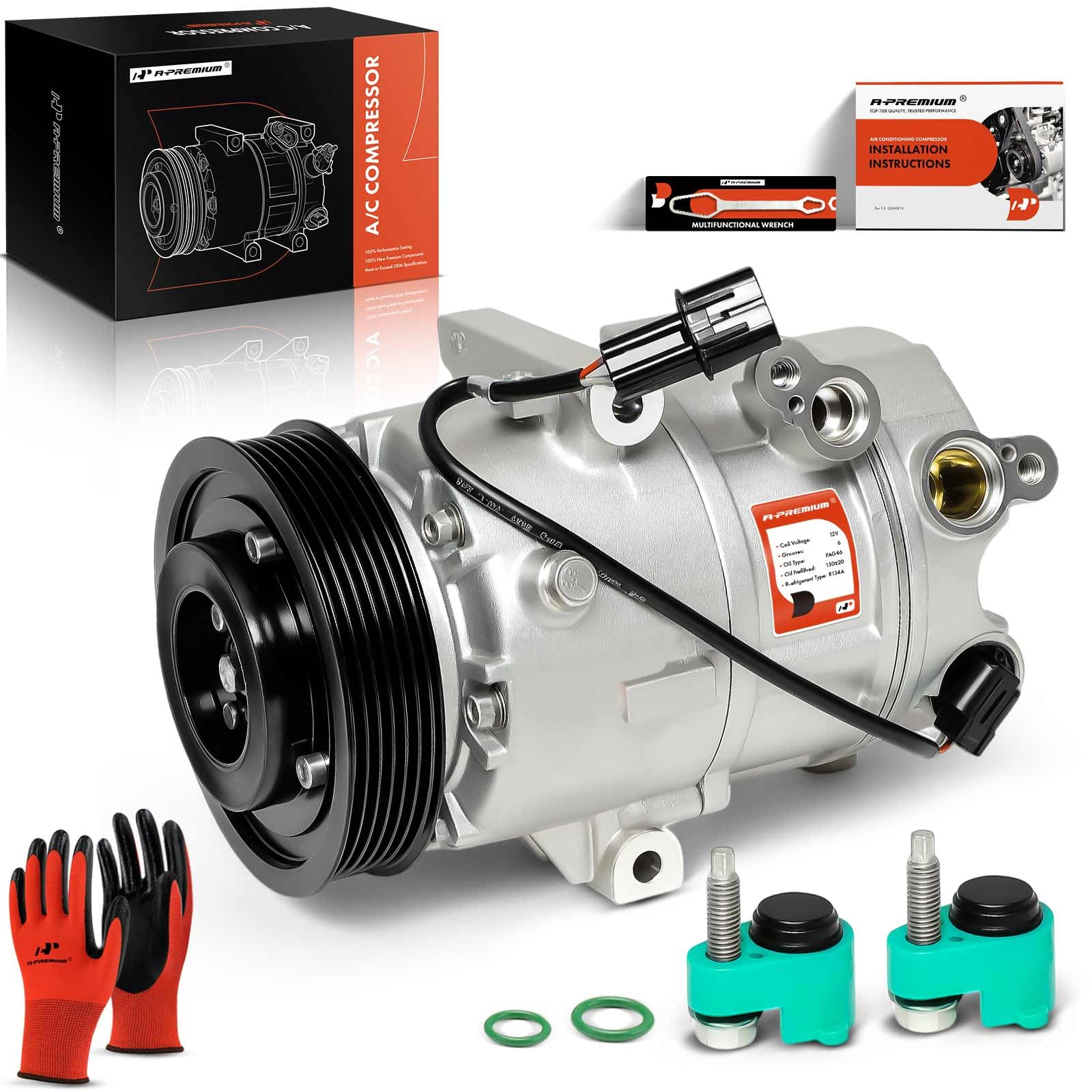 A-Premium Air Conditioner AC Compressor with Clutch Compatible with ...