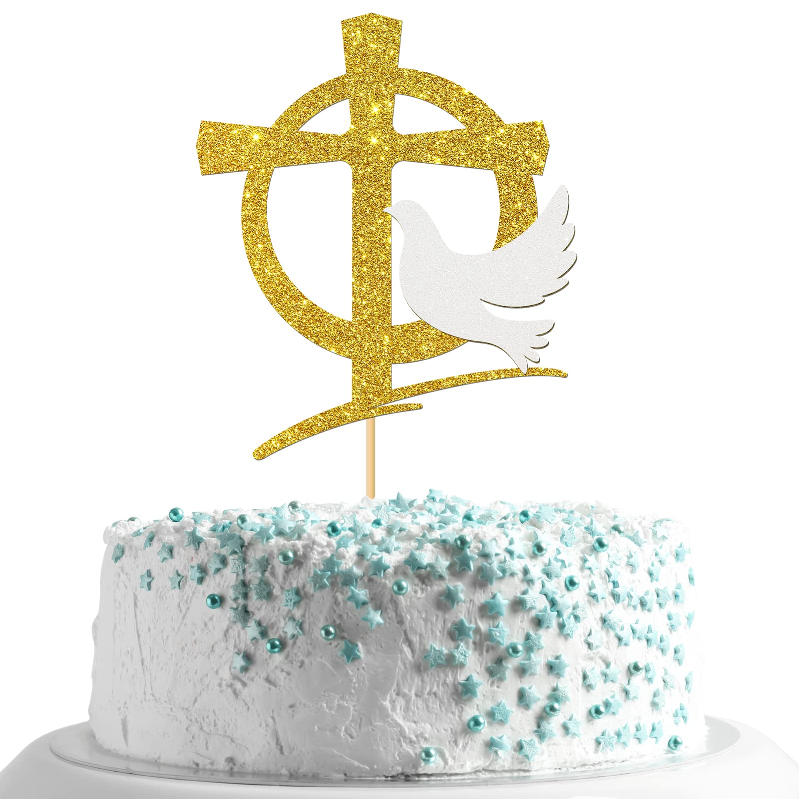 Mua Cross Cake Topper with Pigeon Dove/God Bless Mi Bautizo Cake Topper ...