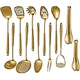Amazon.com: 304 Stainlss Steel Matte Kitchen Utensils Set, 12 Pcs Long ...