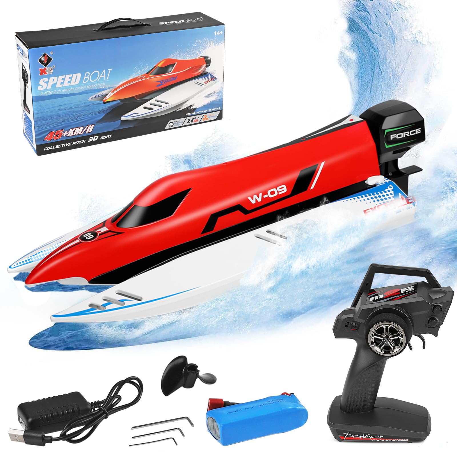 GoolRC WLtoys WL915-A Brushless RC Boat, 2.4GHz 45KM/H High RC Speed RC ...