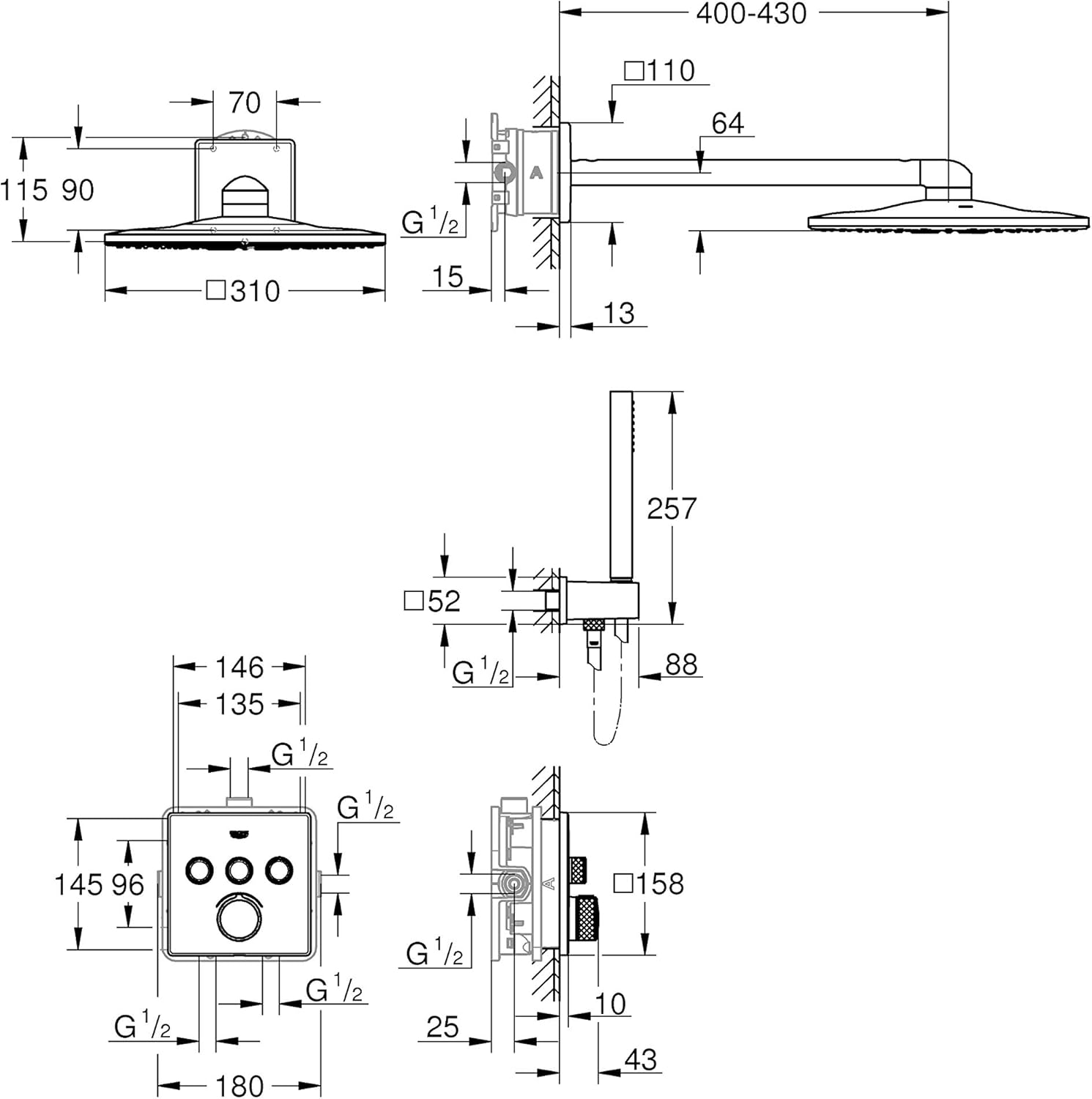 Grohe 34712000 Shower Set Mixer SmartControl, Chrome – BigaMart