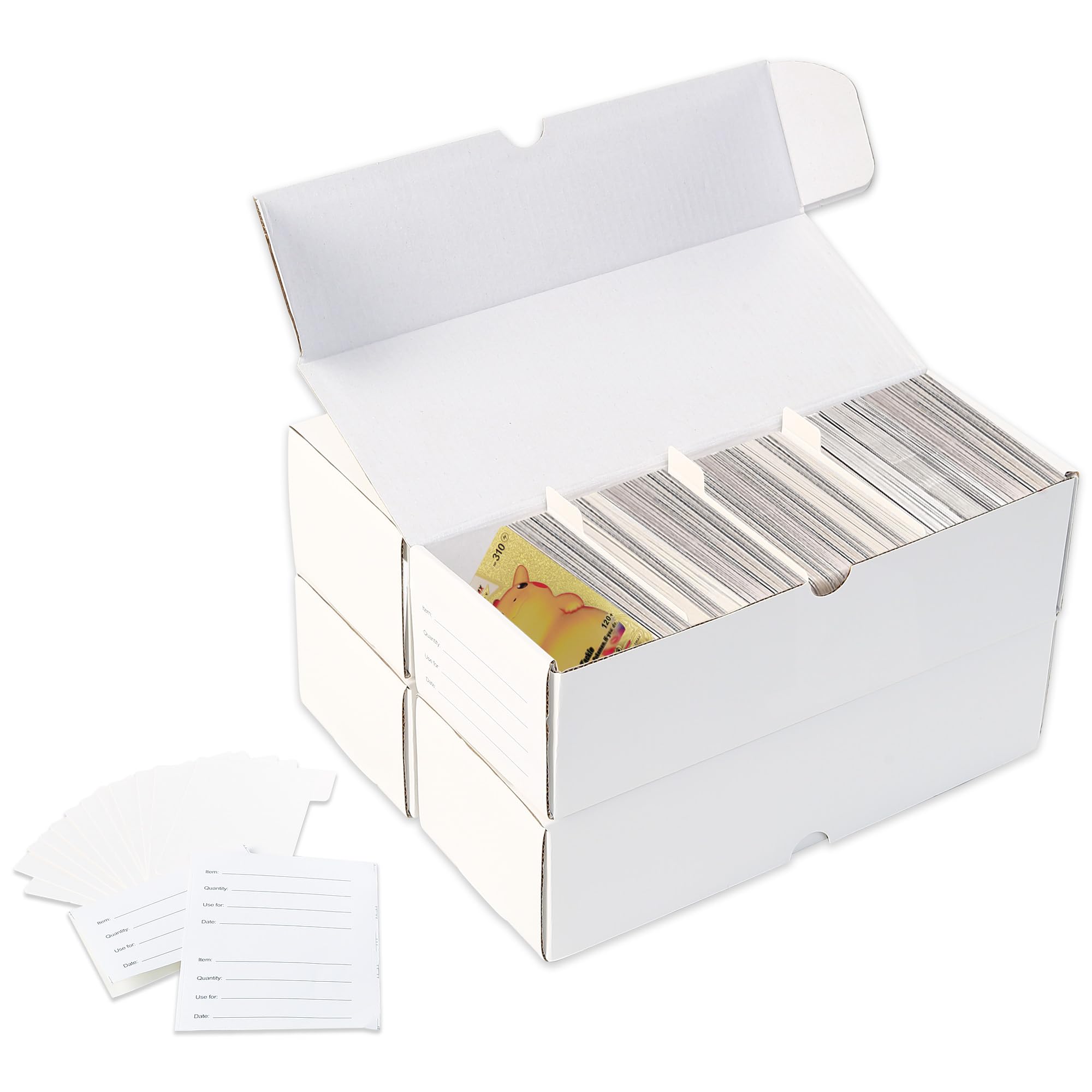 QTYORD 8 Packs Trading Card Storage Box with 16 Dividers&10 Labels ...