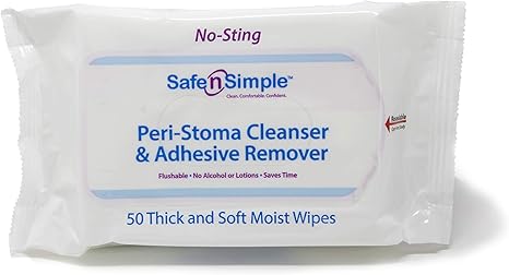 Safe n' Simple Peri-Stoma and Adhesive Remover Wipe, 50 Count: Amazon ...