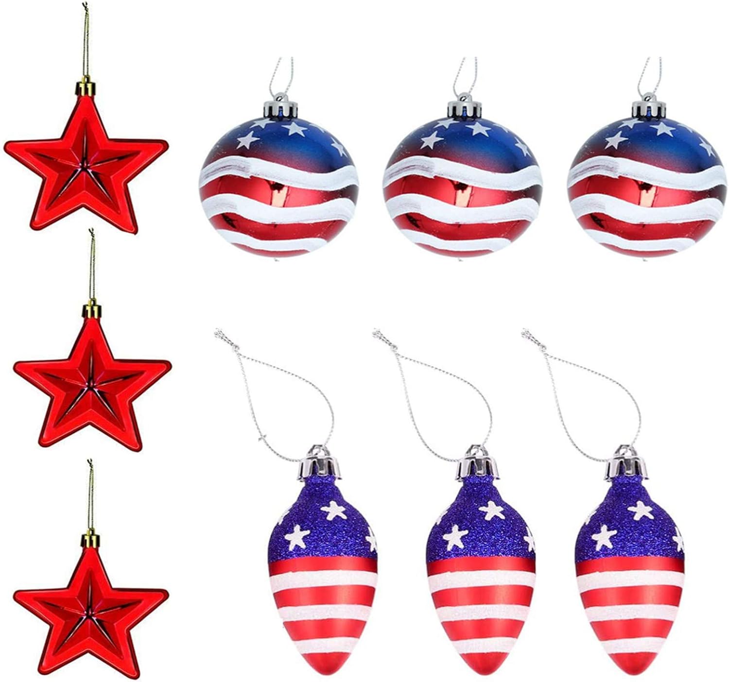 9PC Independence Day Hanging Ball Ornaments Set, July of 4th Ball ...