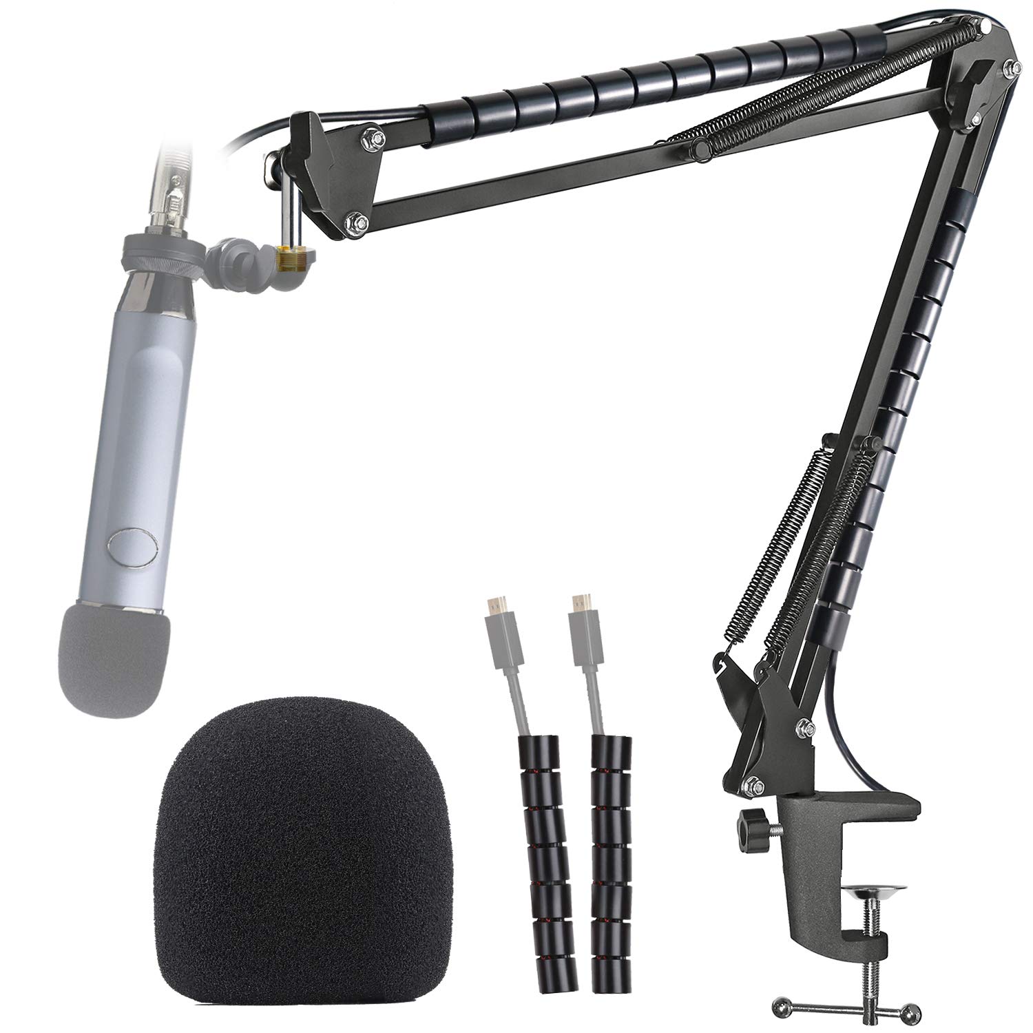 Ember Microphone Stand with Pop Filter - Mic Suspension Boom Scissor ...