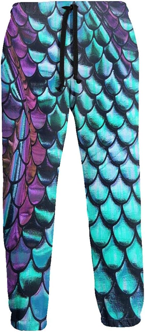 Olverz Jogginghose für Herren, Fischschuppen-Design, elastisch ...