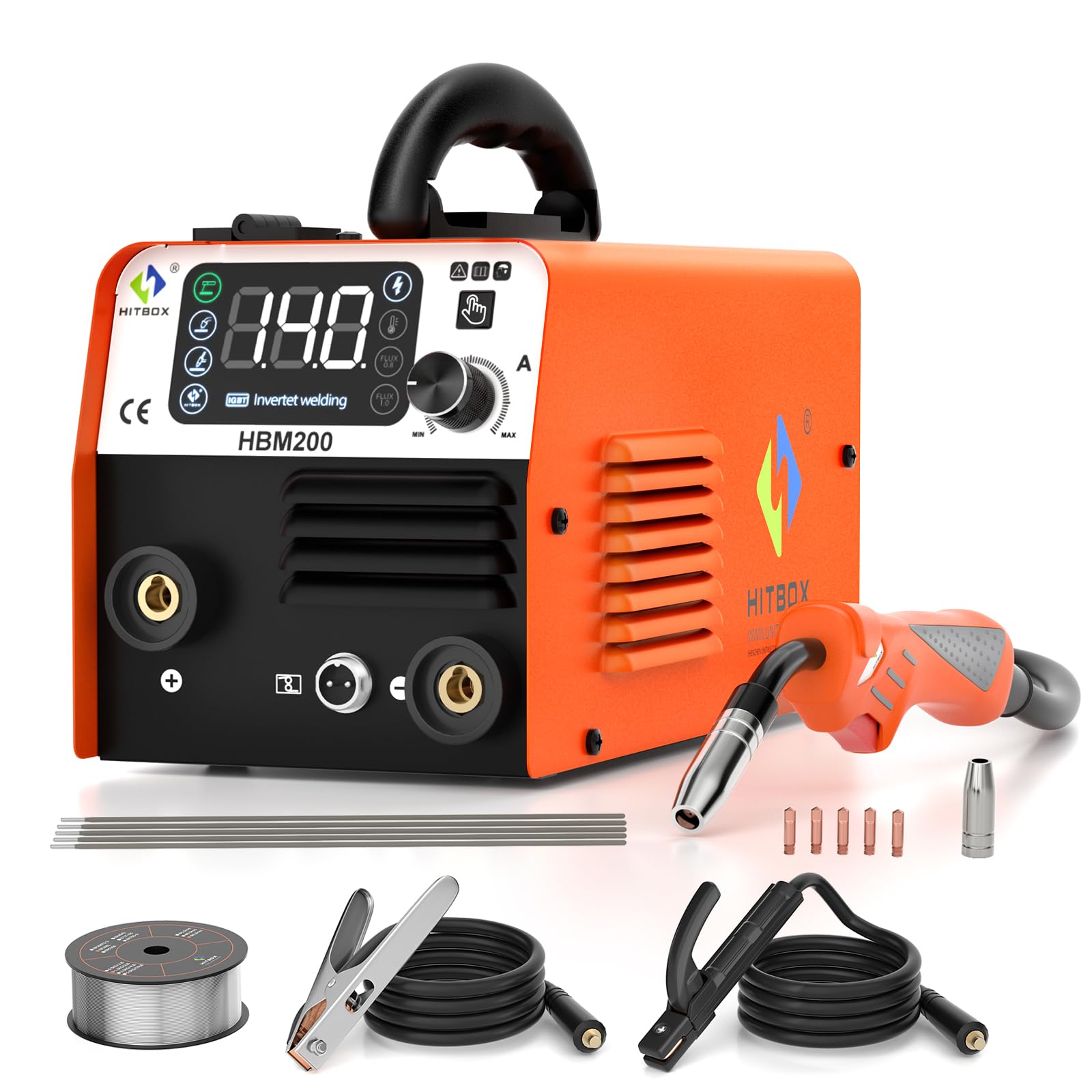 HITBOX 140A MIG Welder 110V, Flux Core Welder/Stick ARC/Lift TIG 3 In 1 ...
