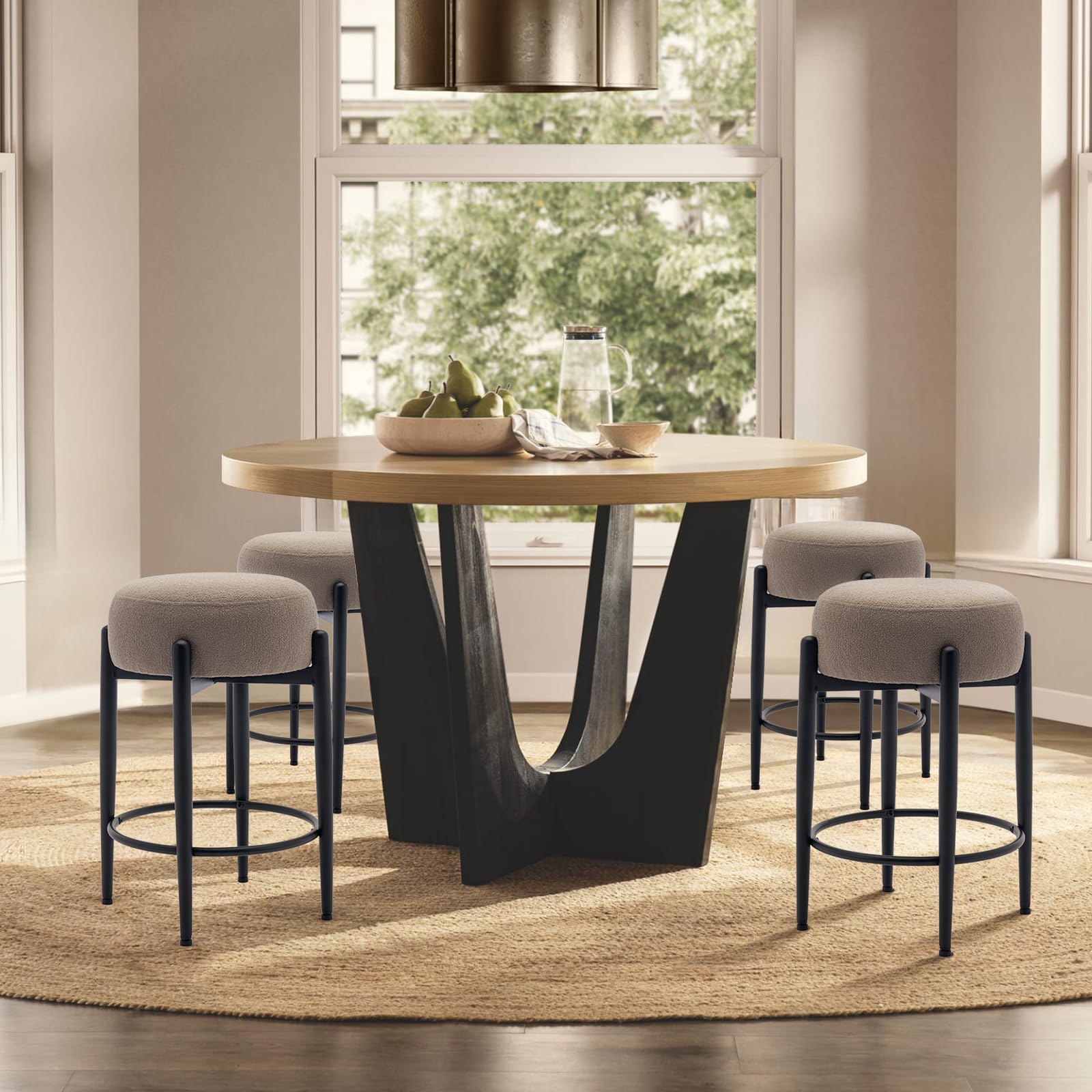 PARTIAL SET **** COLAMY Modern Bar Stools Set of 4, 24" Counter Height ...