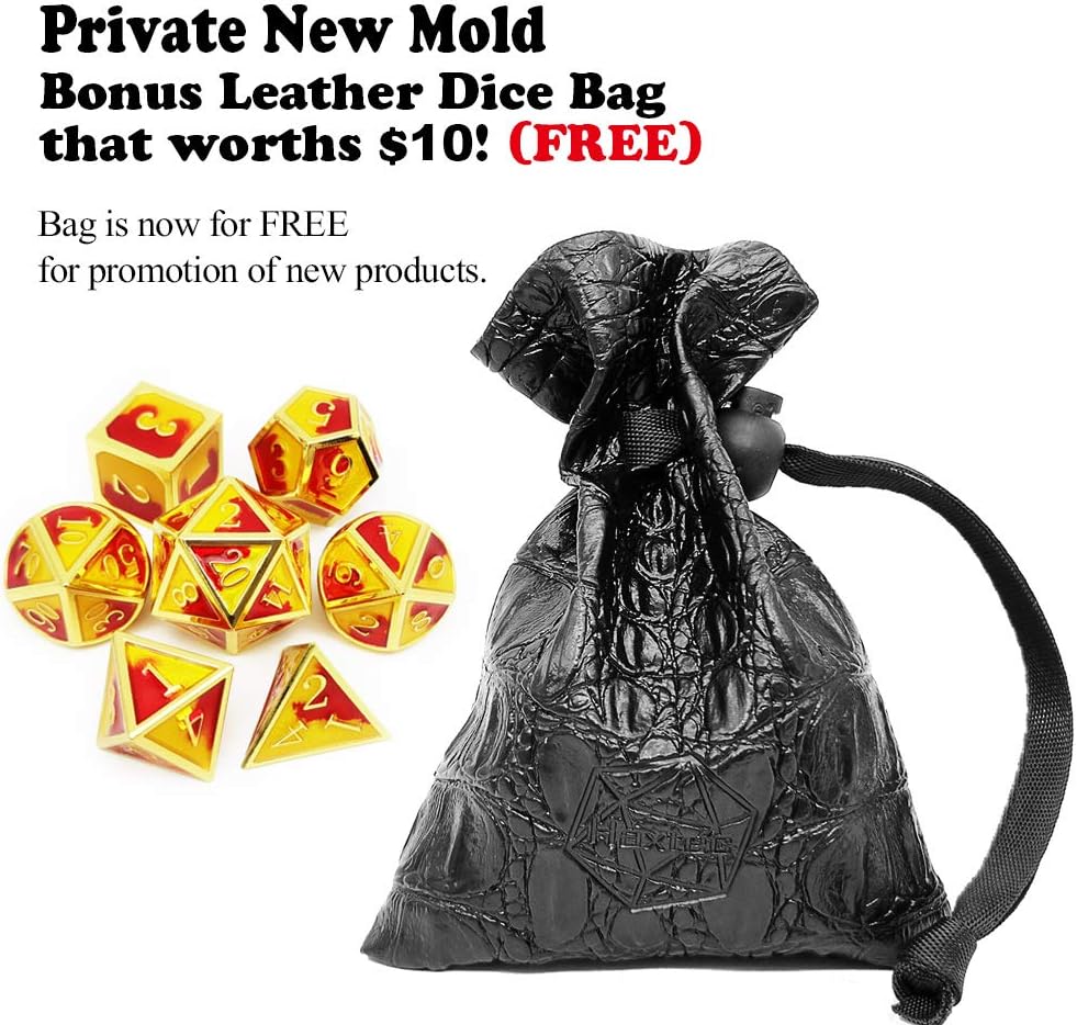 Haxtec Metal Dice Set D&D Polyhedral DND Dice for Dungeons and Dragons ...