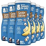 Amazon.com: Gerber Baby Snacks Puffs, Strawberry Apple, 1.48 Ounce ...
