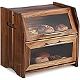 Amazon.com: GarveeHome Bread Box, Double Layer Acacia Wooden Bread Bin ...
