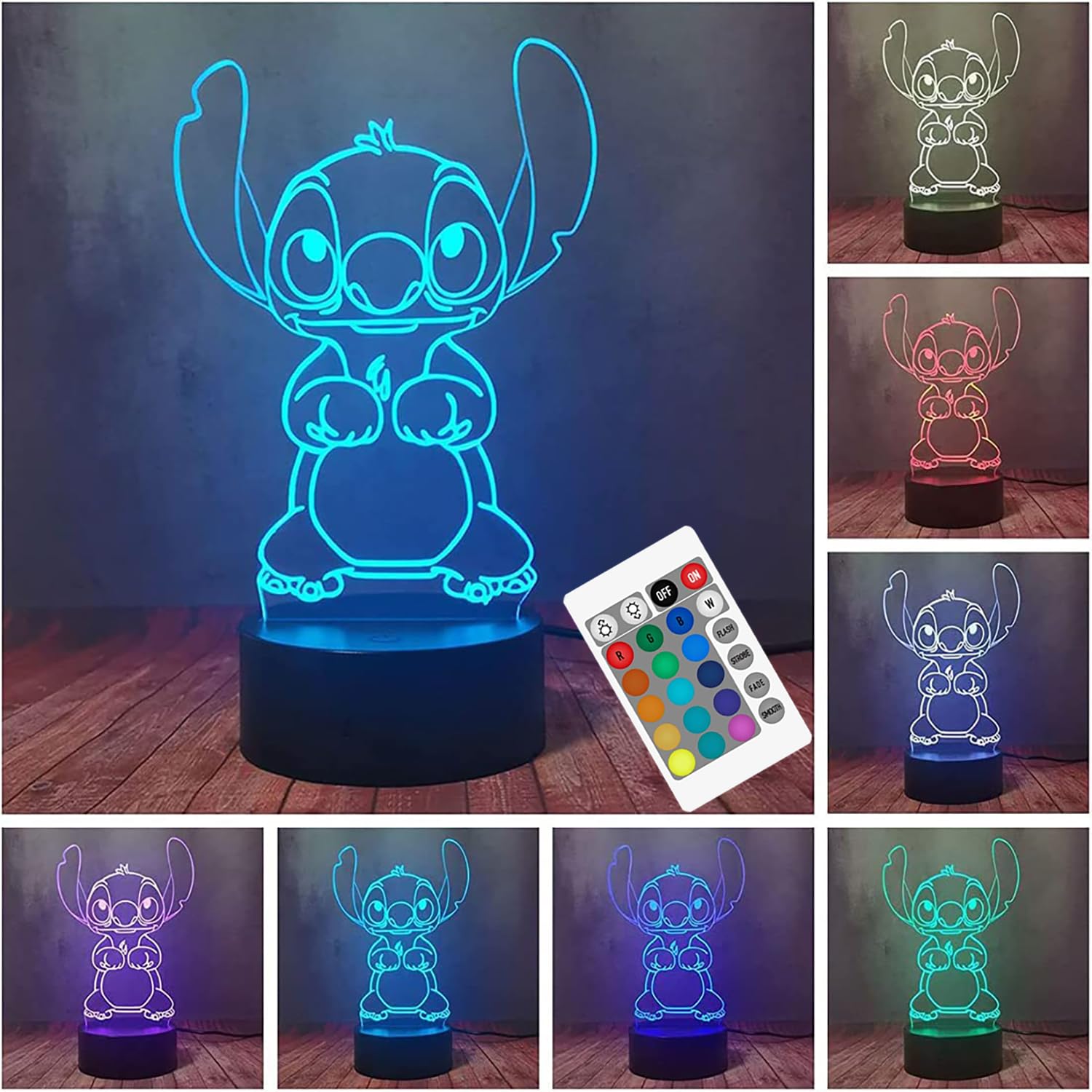 LOUHH Stitch Night Light, Lilo and Stitch Gifts 3D Stitch Lamp Toys ...