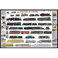 Amazon.com: Laminated History of Trains Railroad Educational Chart ...