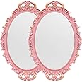 Amazon.com: 2PACK - Vintage Decorative Pink Framed Mirror, Wall Hanging ...