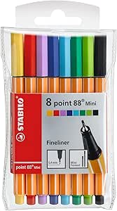 Amazon.com: STABILO Point 88 Mini Pen Set, Set of 8, Multicolor ...