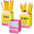 Amazon.com: DoubleFill 3 Pcs Sharp and Dull Pencil Holder Eraser ...