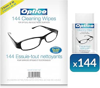 Optico Professional Pre-Moistened Optical Screen Cleaner Lens Cleaning ...