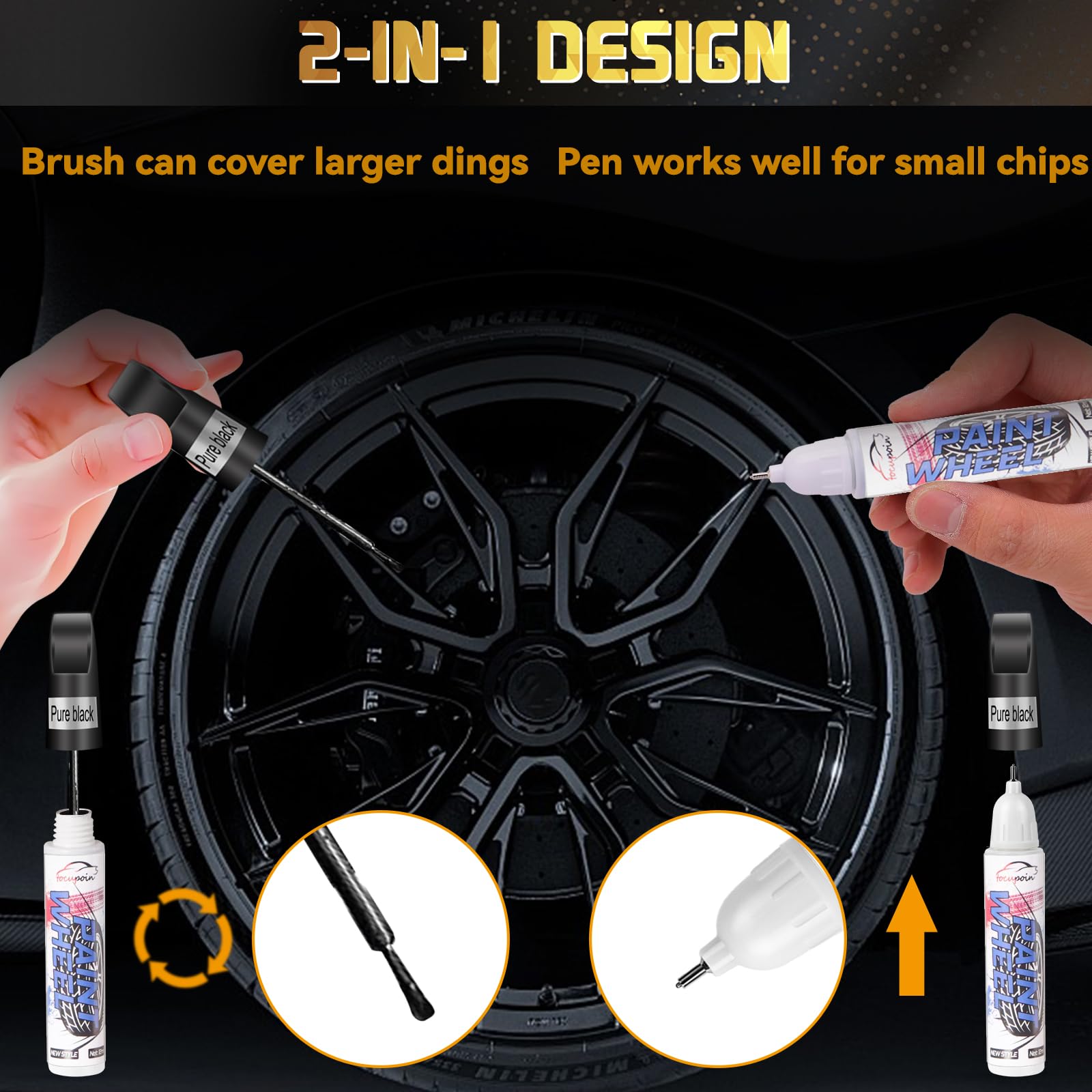 Mua Black Rim Touch Up Paint, Efficient Rim Curb Rash Repair Kit, Quick ...