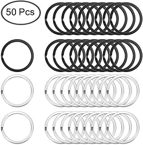 Amazon.com: 50 Pieces Metal Flat Split Key Rings, Diameter 1"/ 25mm ...