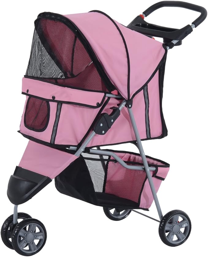 PawHut Pet Travel Stroller Cat Dog Pushchair Trolley Puppy Jogger ...