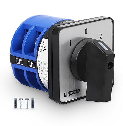 MINGSONG Rotary Transfer Switch Manual Changeover Switch MSW26-32 3 ...