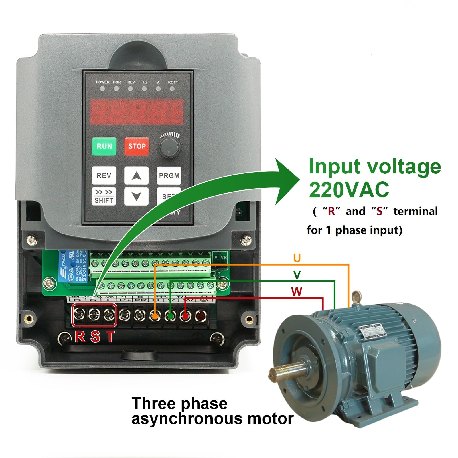 Mua Huanyang VFD,single to 3 Phase,Variable Frequency Drive,2.2kW 3HP 220V input AC 10A for ...
