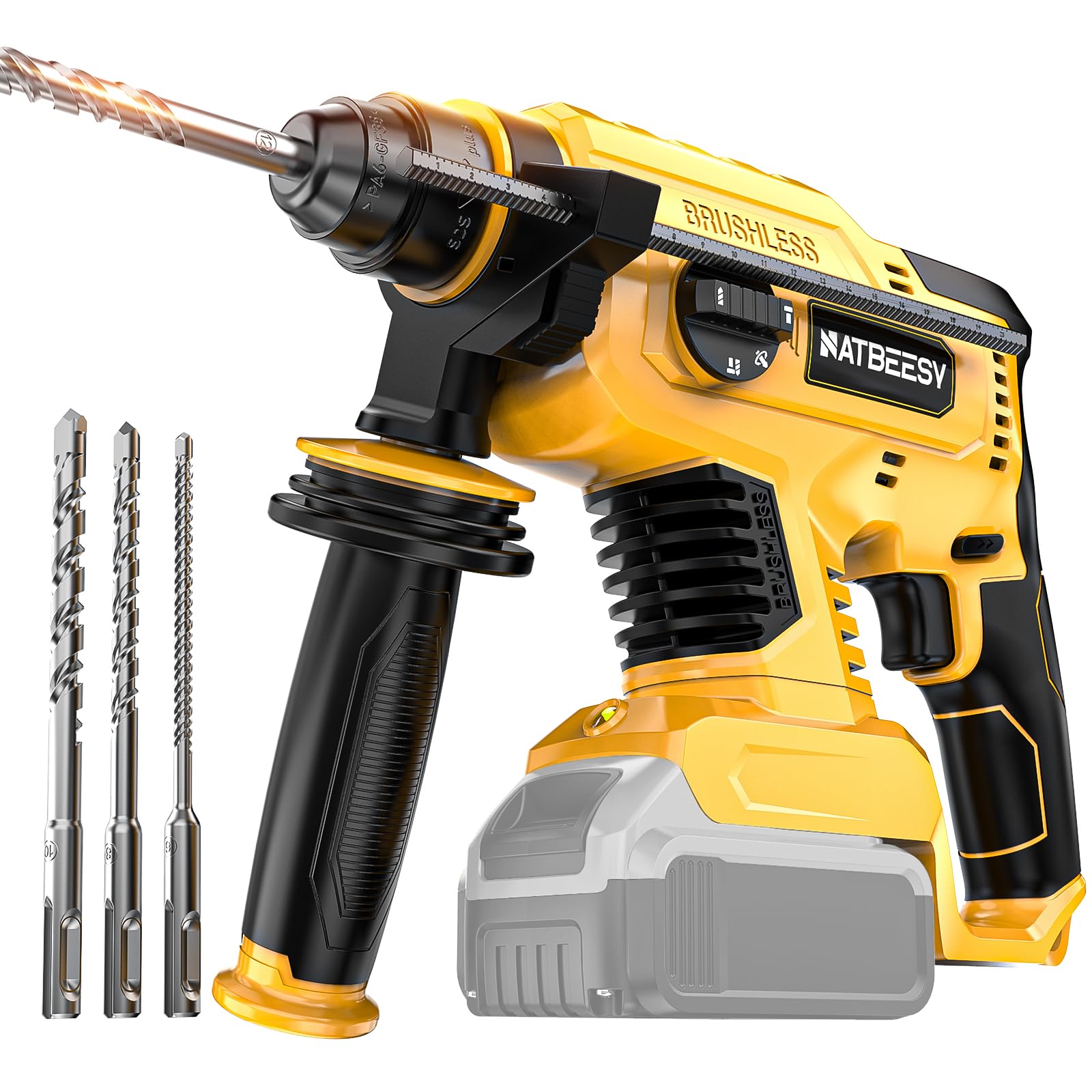 Cordless Rotary Hammer Drill for De-Walt 20V MAX Battery: Brushless 1 ...