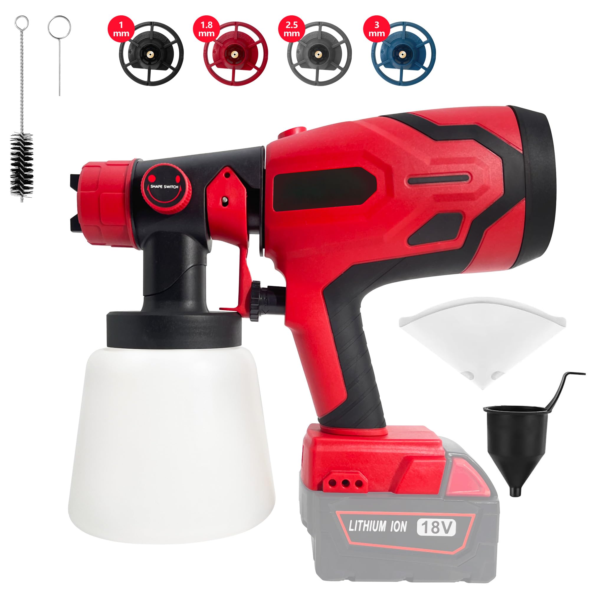 Cordless Paint Sprayer for Milwaukee 21V Battery,Airless Electric HVLP ...
