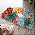 Amazon.com: OLizee Absorbent Half Round Bath Mat Bath Area Rug Bathroom ...
