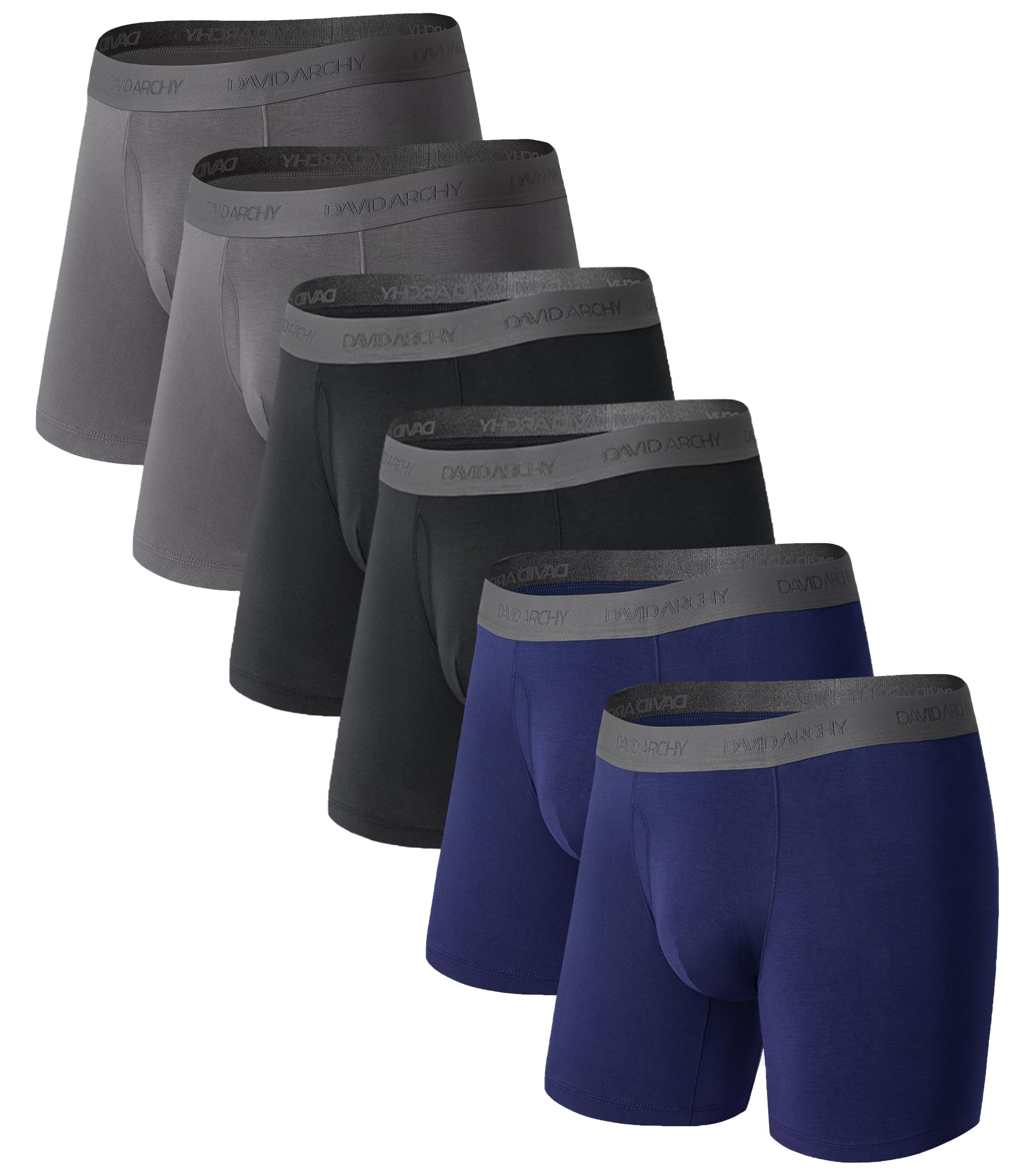 DAVID ARCHY Mens Underwear Cooling Rayon from Bamboo Boxer Briefs ...